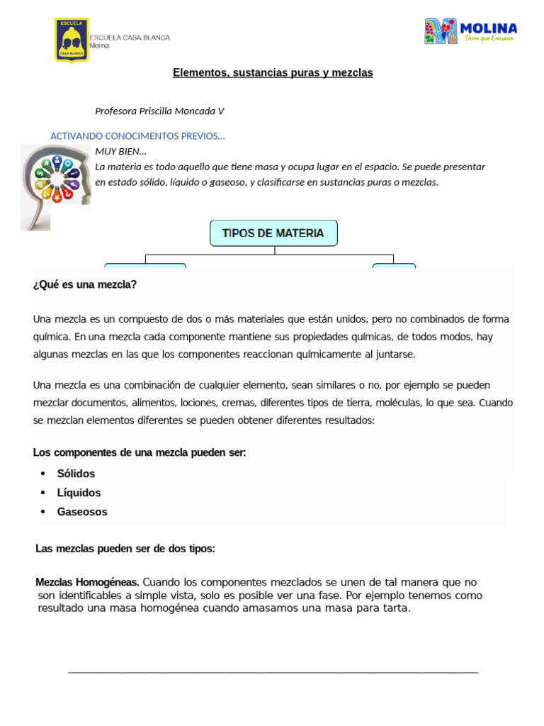 guía elementos y compuestos | PDF