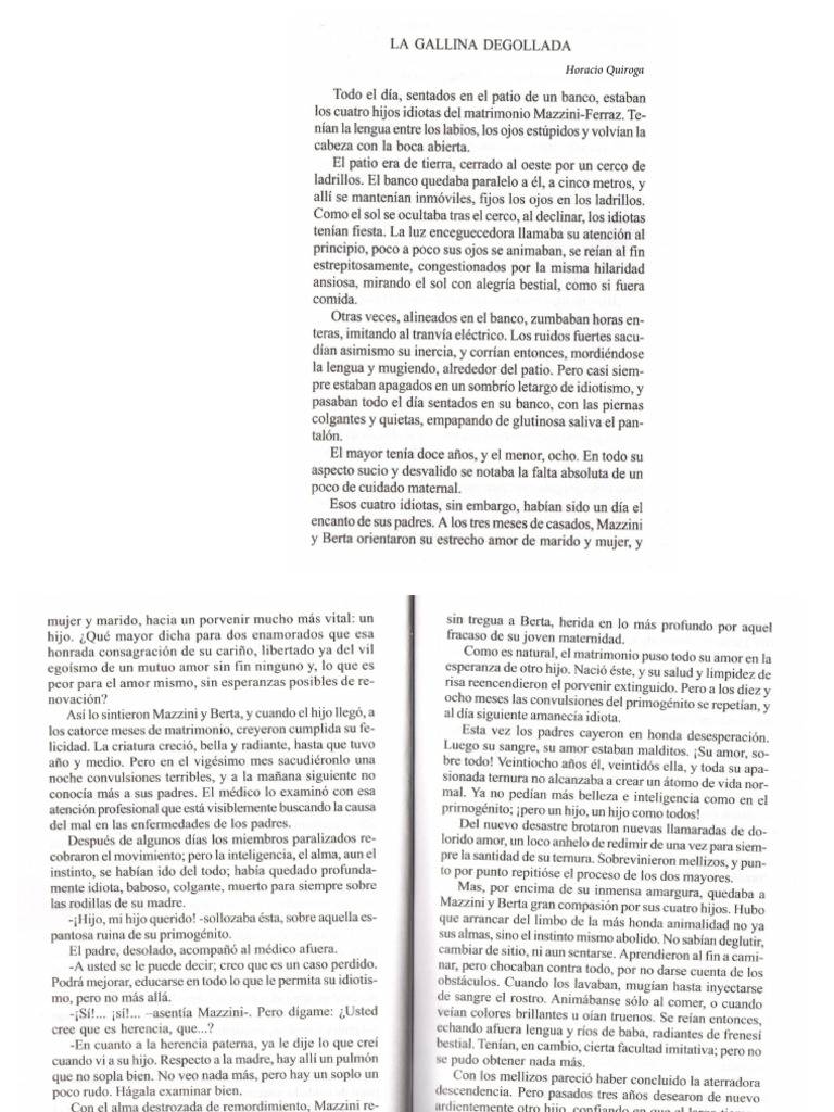 La Gallina Degollada - Horacio Quiroga | PDF