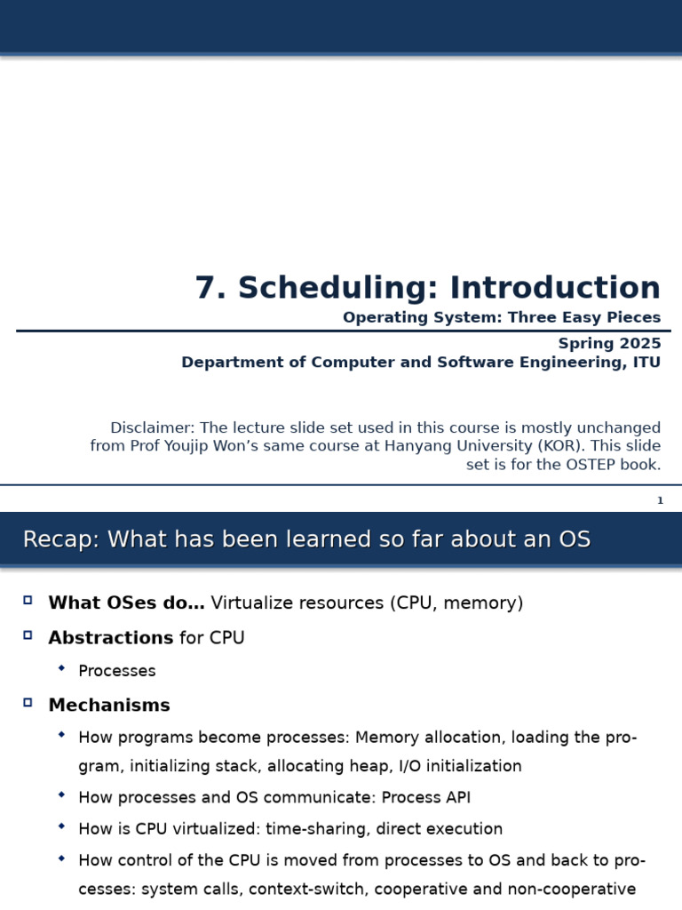 07.scheduling Introduction | PDF | Scheduling (Computing) | Concurrent Computing