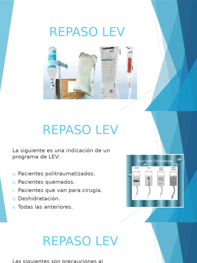 M. REPASO LEV | PDF | Terapia intravenosa | Enfermedades y trastornos