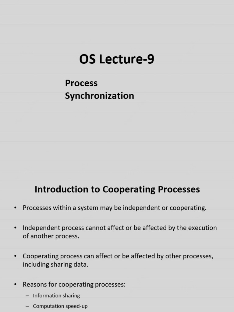 Lecture-5 Process Synchronization - Monika Sethi | PDF | Process ...
