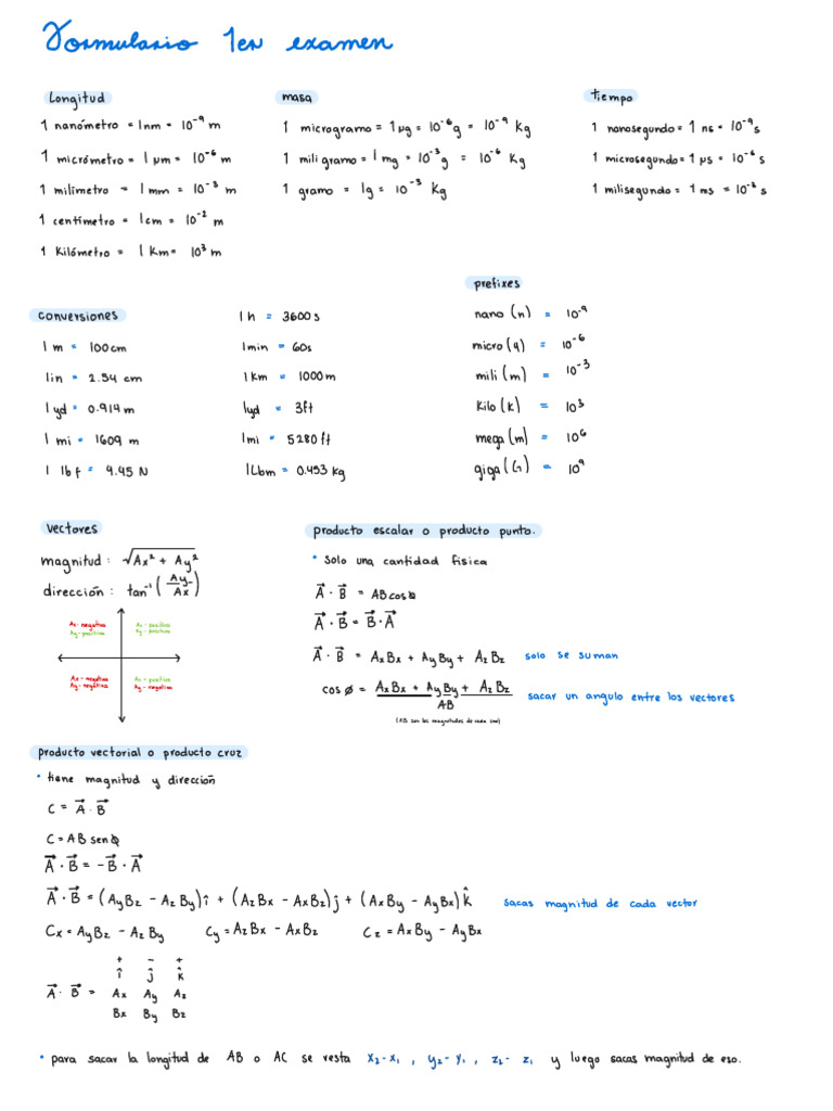 Formulario Final Física Vincu | PDF