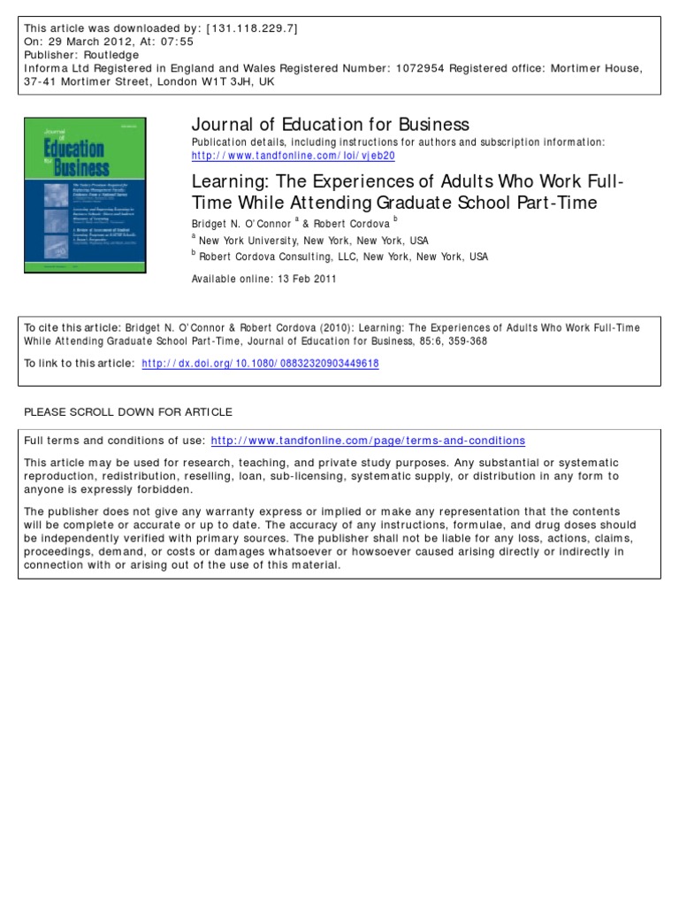 Learning Experience Adult | PDF | Learning | Graduate School