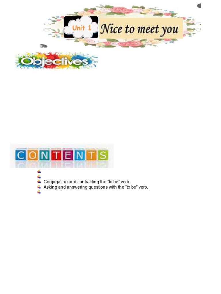 Unit 1 Nice To Meet You | PDF