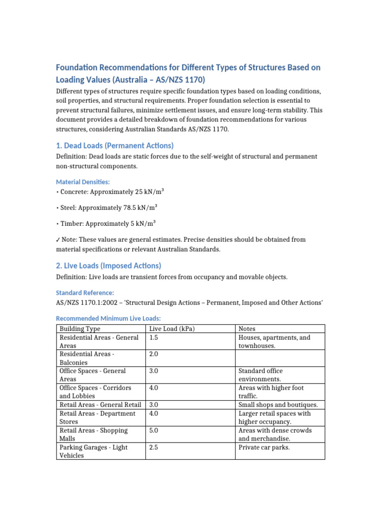 Foundation Recommendations Based On Loadings and Soils | PDF | Deep Foundation | Structural Load