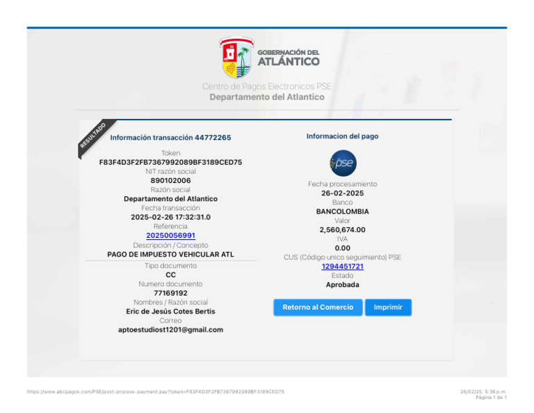 Pasarela de Pagos - Realtech LTDA - Resulado Transaccion | PDF | Pagos