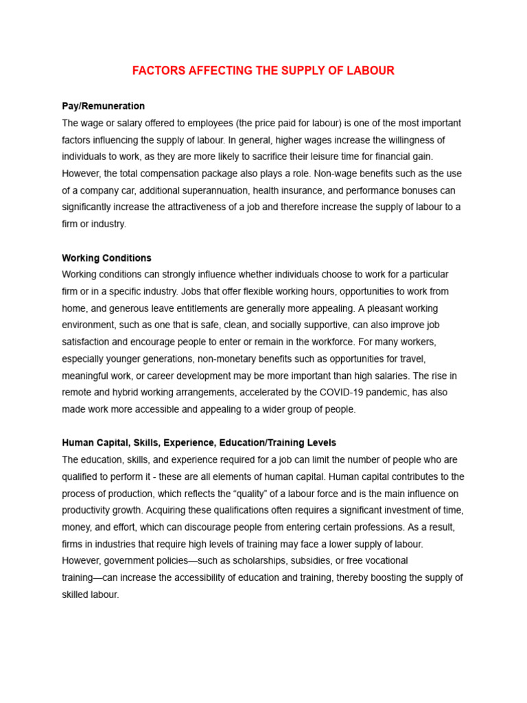 Year 11 Economics Labour Market | PDF | Labour Economics | Workforce