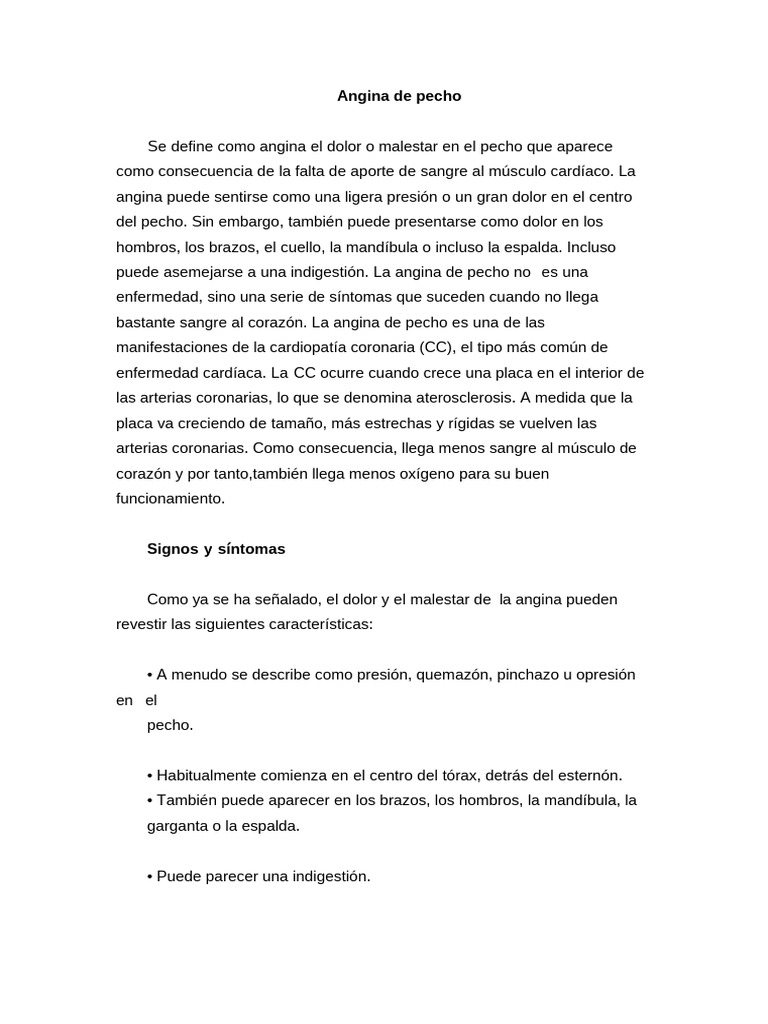 Angina de Pecho Farmaco | PDF | Infarto de miocardio | Corazón