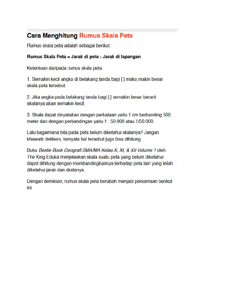 Rumus Skala Perbandingan 2025 | PDF