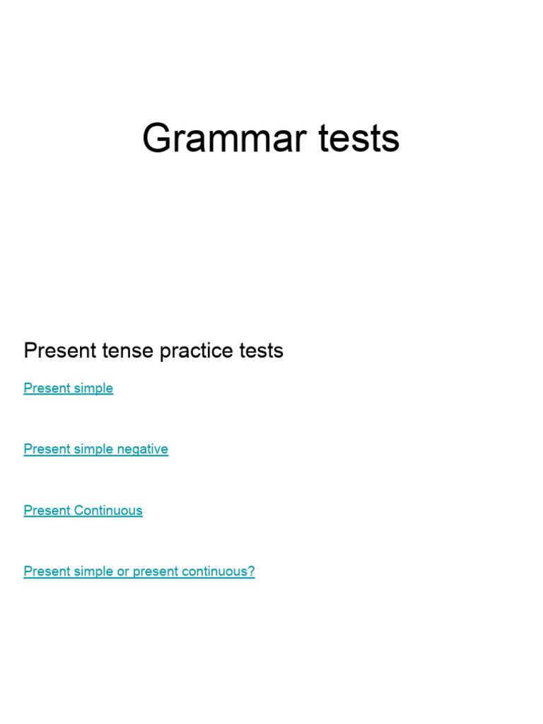 Grammar Tests | PDF
