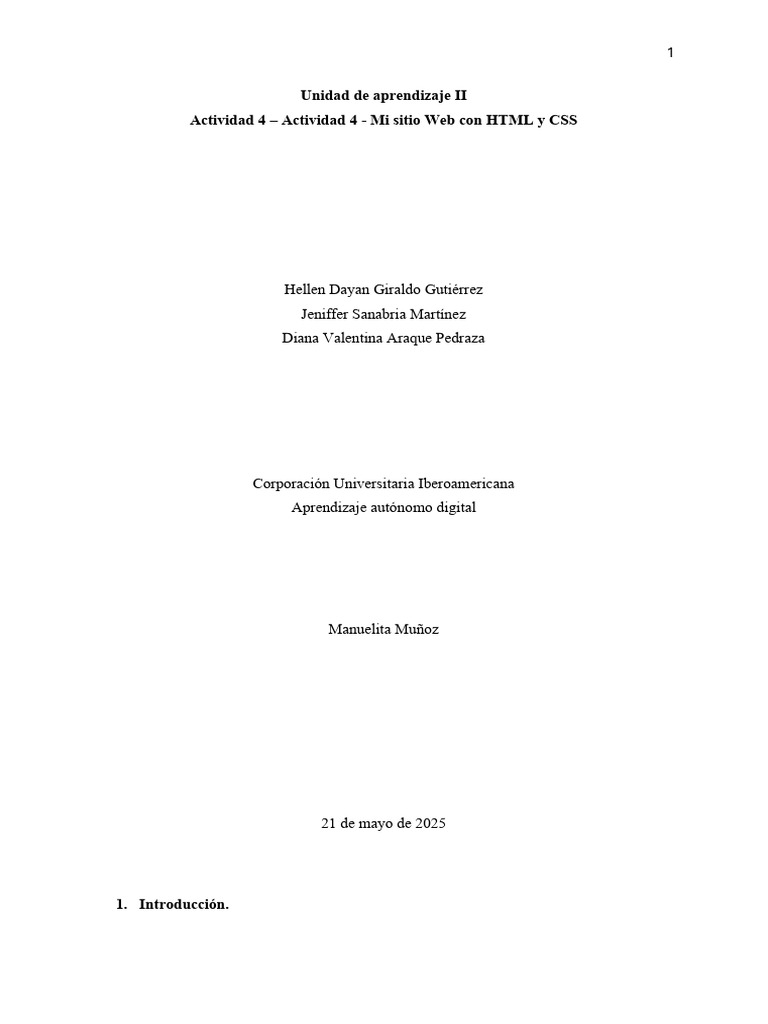 Actividad 4 - Mi Sitio Web Con HTML y CSS | PDF | Iniciativa empresarial | Red mundial