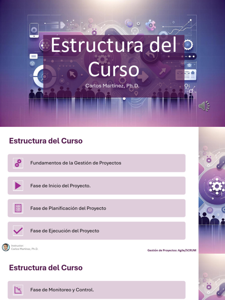 Estructura del Curso de Gestión Agile/SCRUM | PDF