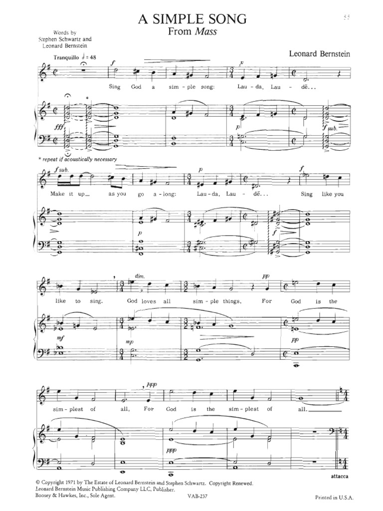 Bernstein Simple Song | PDF
