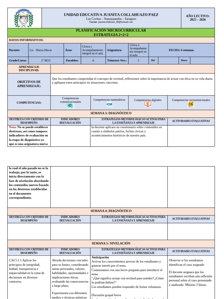 Civica y Acompañamiento Integral en El Aula | PDF | Maestros | Enseñando