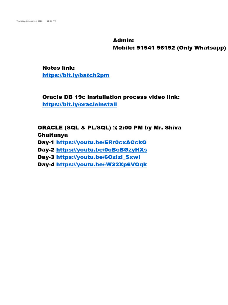 Oracle 2 PMM | PDF | Sql | Relational Database