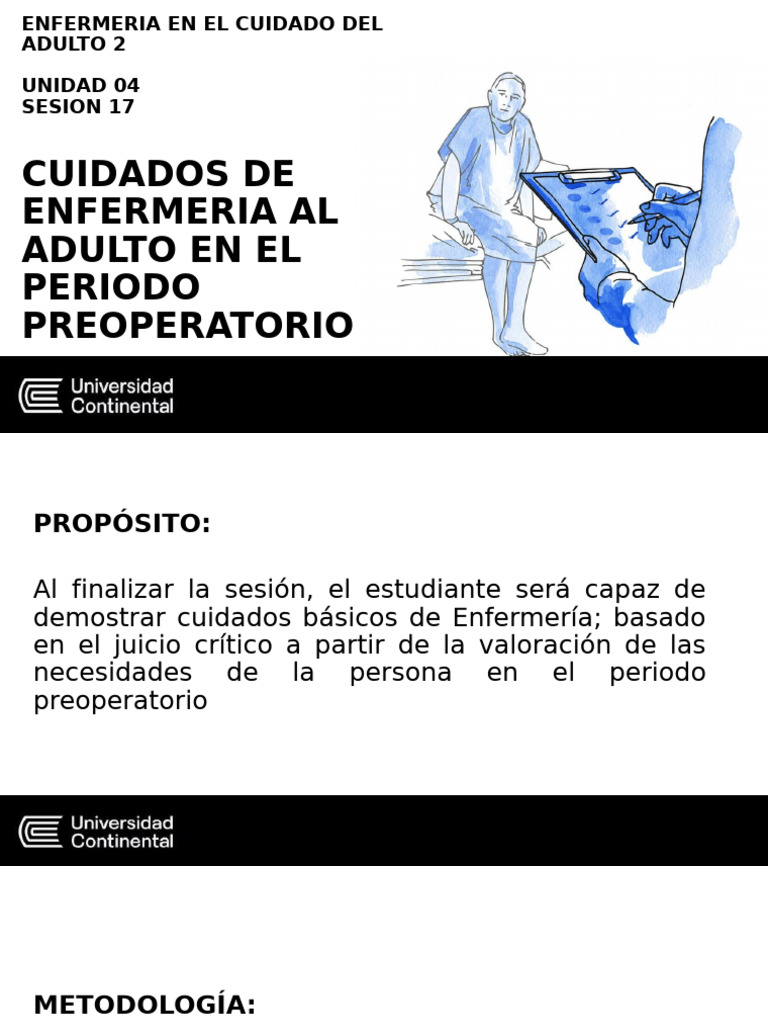 Semana 13 Cuidados de Enfermeria Al Adulto en El Periodo Preoperatorio | PDF | Cirugía | Enfermería
