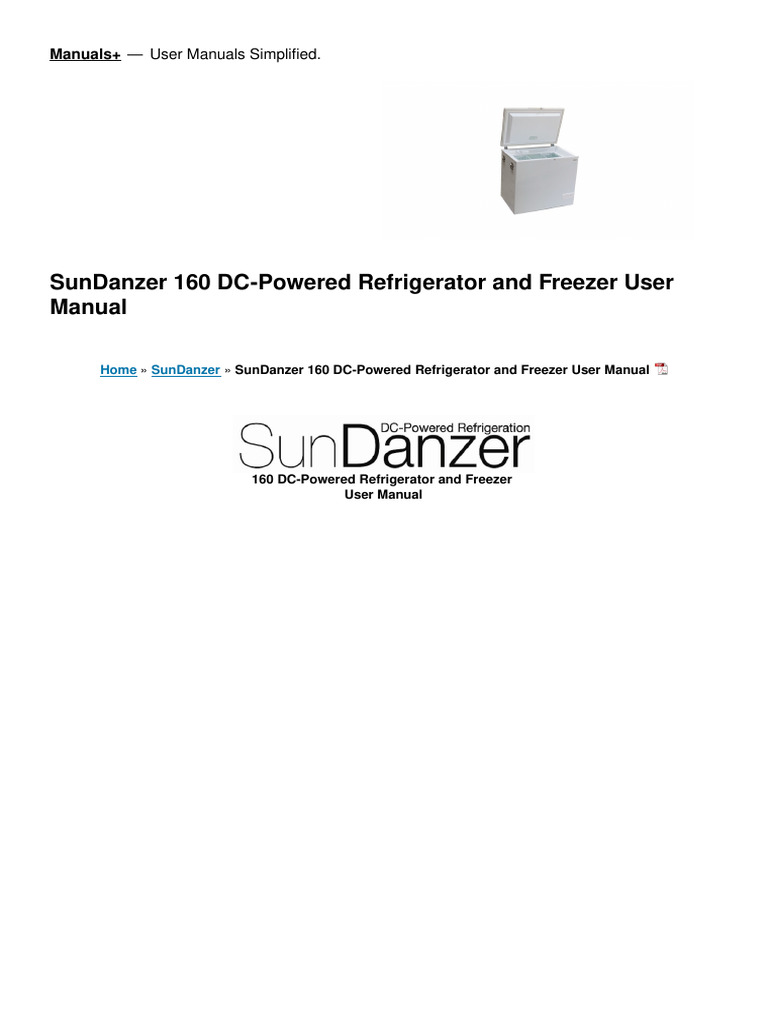 160 DC Powered Refrigerator and Freezer Manual | PDF | Refrigerator ...