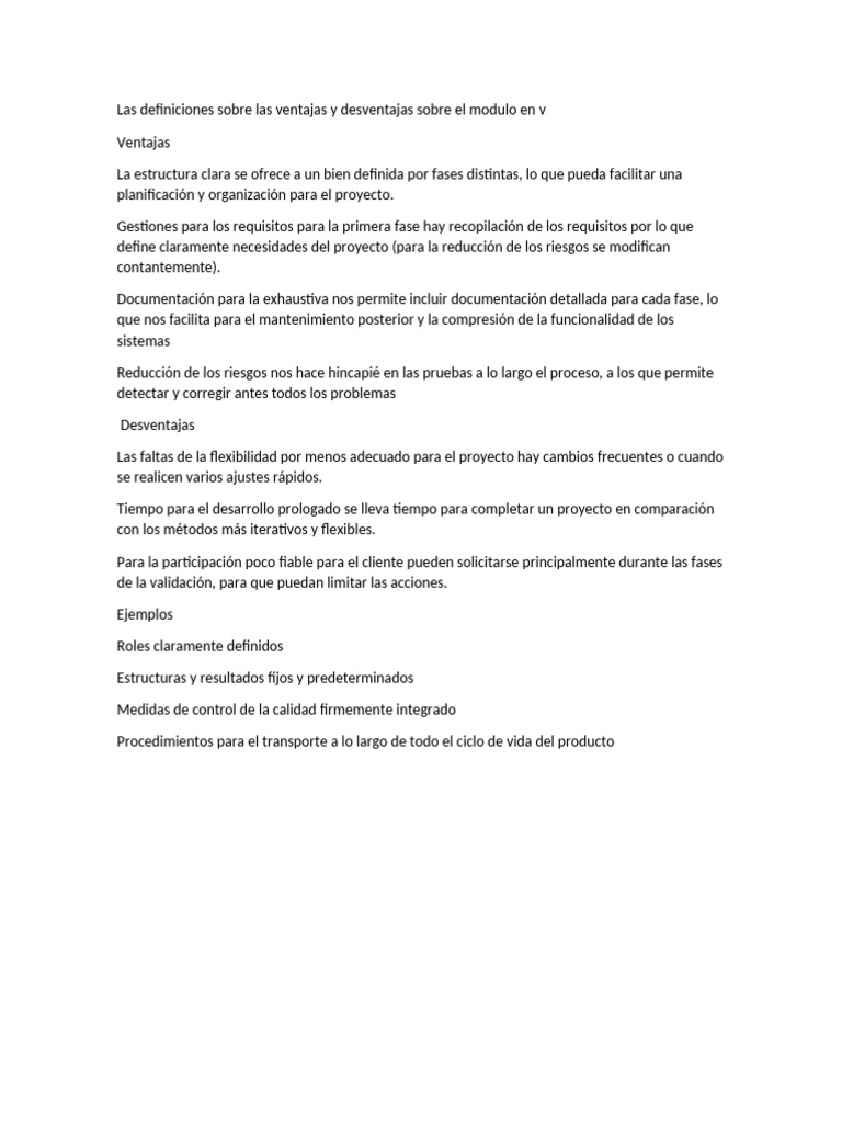Ventajas y Desventajas | PDF