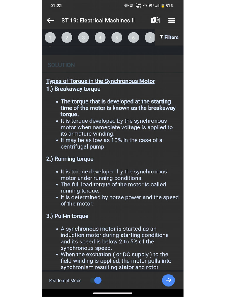 Types of Torque in Synchronous Motor | PDF