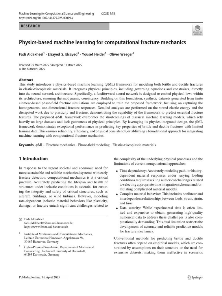 Physics-Based Machine Learning For Computational Fracture Mechanics | PDF | Fracture | Fracture ...