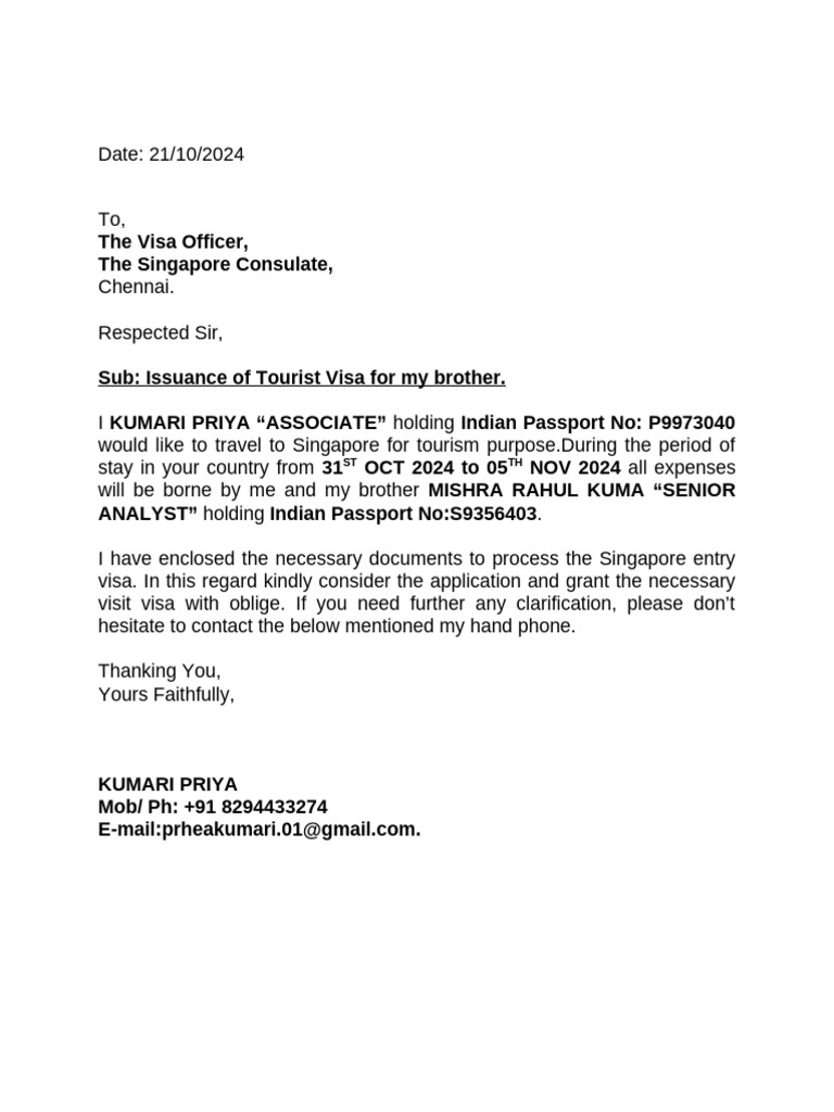 3 Covering Letter Formats | PDF | Travel Visa | Passport