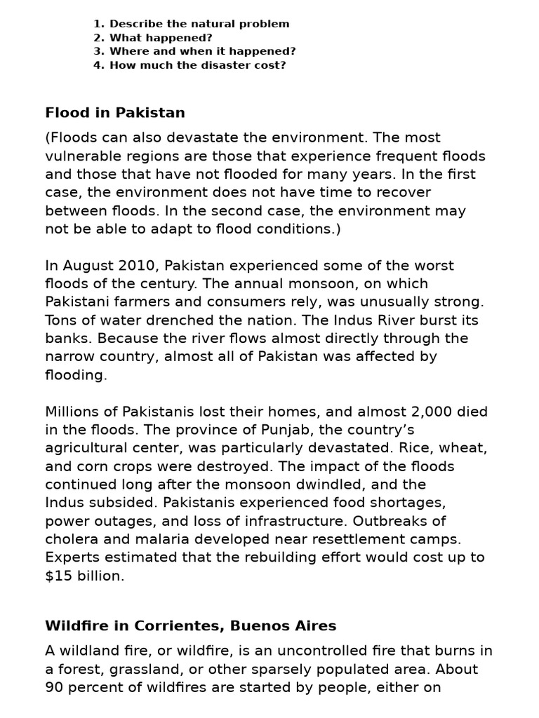 Natural Disaster TEXTS TEENS 3 | PDF | Air Pollution | Wildfire