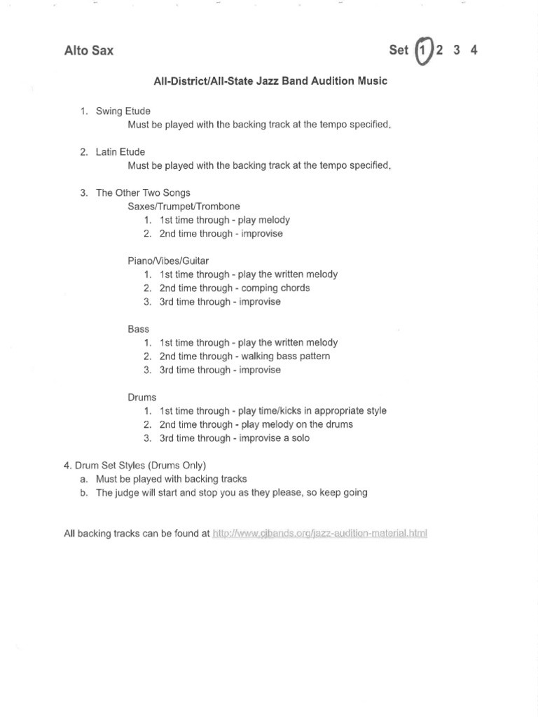Alto Jazz Audition | PDF