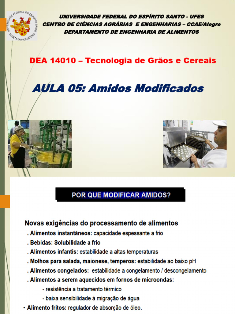Aula 05 - Amidos Modificados | PDF