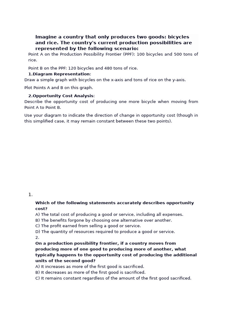 Oppotunity Cost and PPC Curve | PDF | Microeconomics | Production And ...
