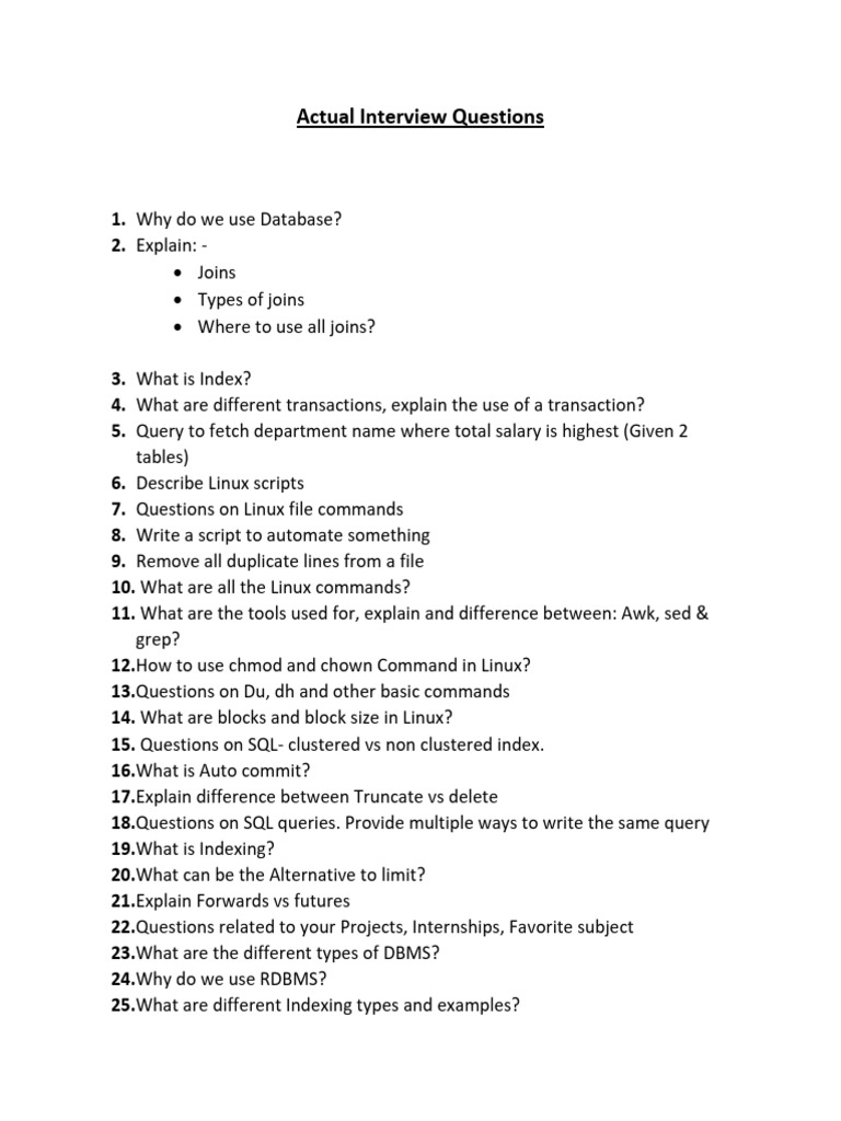 Combined Interview Questions - SRE | PDF | Databases | Database Index