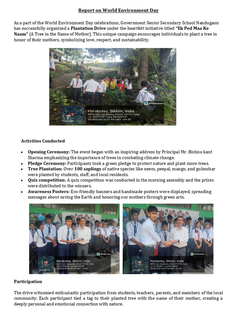 Nandugaon's World Environment Day Report | PDF