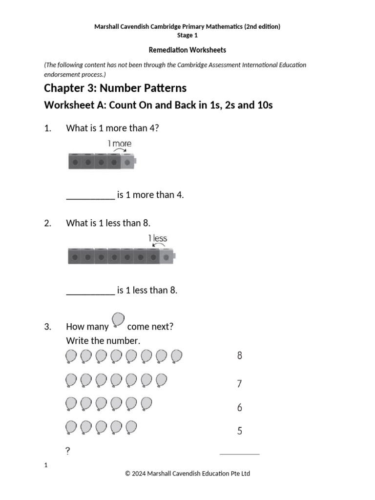 MCE Cambridge Primary Maths 2E Stage1 RM C03 | PDF | Mathematics