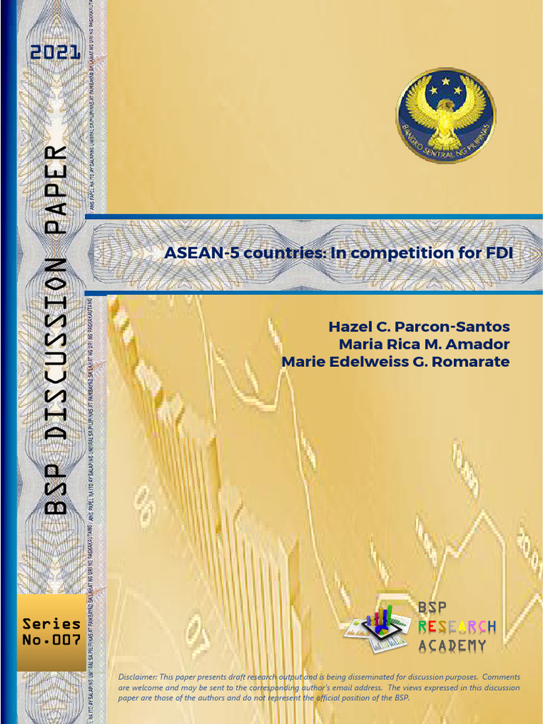 ASEAN 5 Countries in Competition For FDI | PDF | Foreign Direct ...