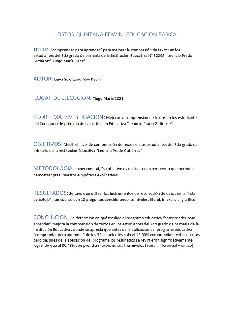 Ostos Quintana Edwin | PDF