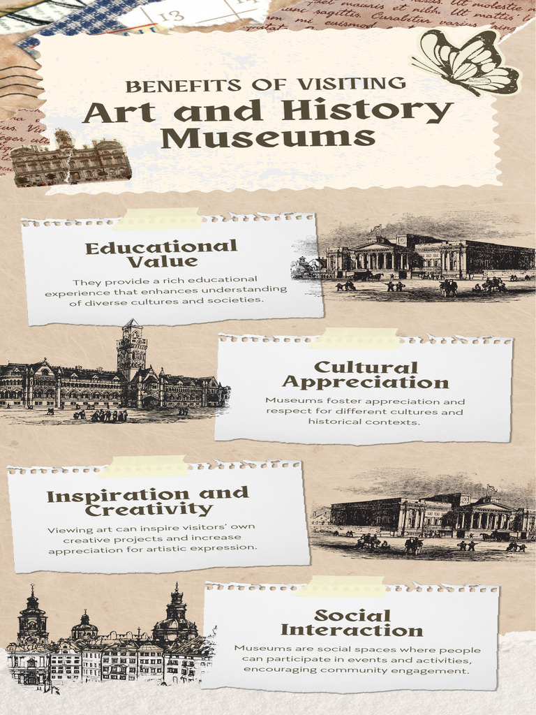 Brown Cream Illustration Vintage Art and History Museum Infographic ...