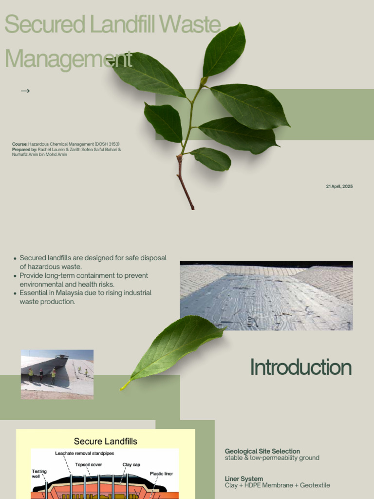 Waste Management Presentation | PDF | Landfill | Waste