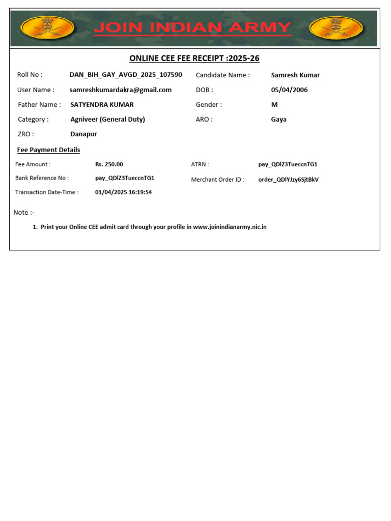 Payment Receipt | PDF