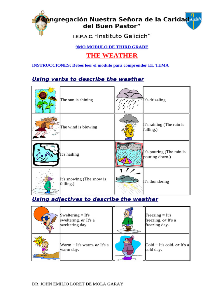 9no MODULO DE APRENDIZAJE THIRD GRADE | PDF | Rain | Weather