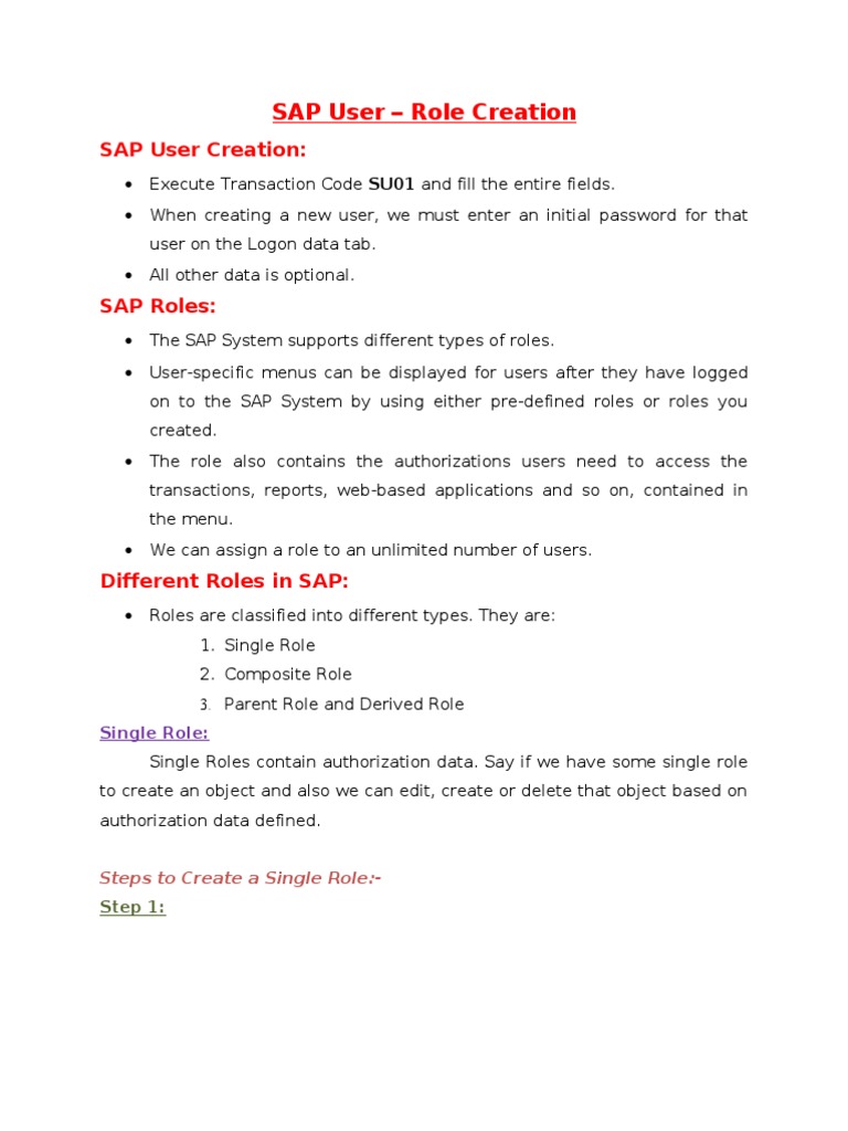 SAP Roles | PDF | Tab (Gui) | Menu (Computing)