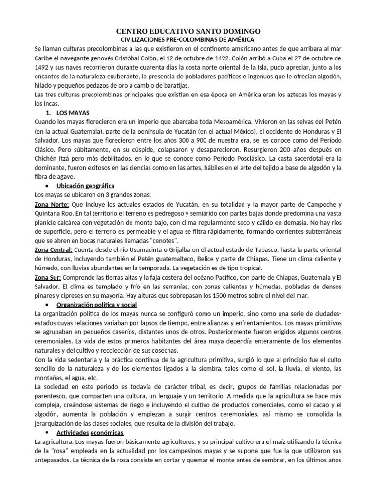 Civilizaciones Maya Azteca Incas | PDF | Imperio Inca | Civilización maya