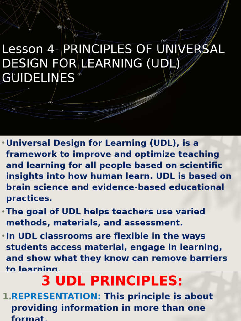 Lesson 4 - Principles of Universal Design For Learning | PDF