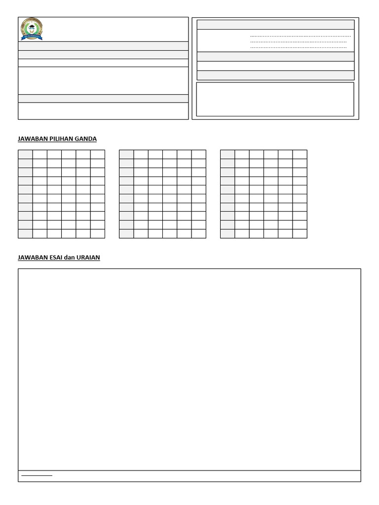 Lembar Jawaban Bagus | PDF
