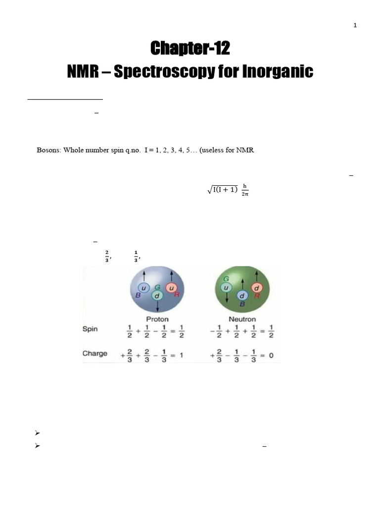Chapter-12, NMR-Spectro For Inorganic Chemistry | PDF | Nuclear Magnetic Resonance | Nuclear ...