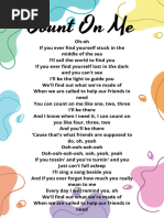 Count On Me Lyrics by Bruno Mars | PDF | Refrain | Song Structure