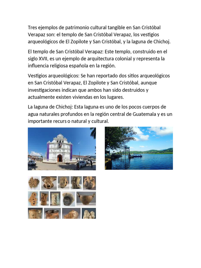 Tres Ejemplos de Patrimonio Cultural Tangible en San Cristóbal Verapaz ...