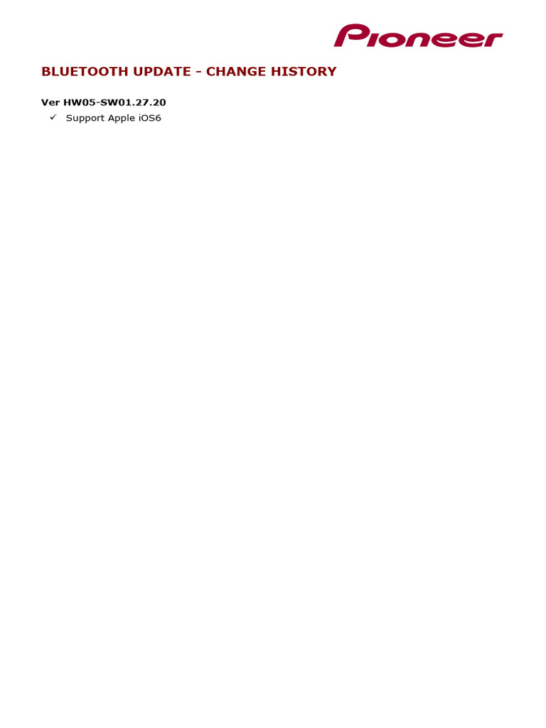 BT Update Change History Ew | PDF
