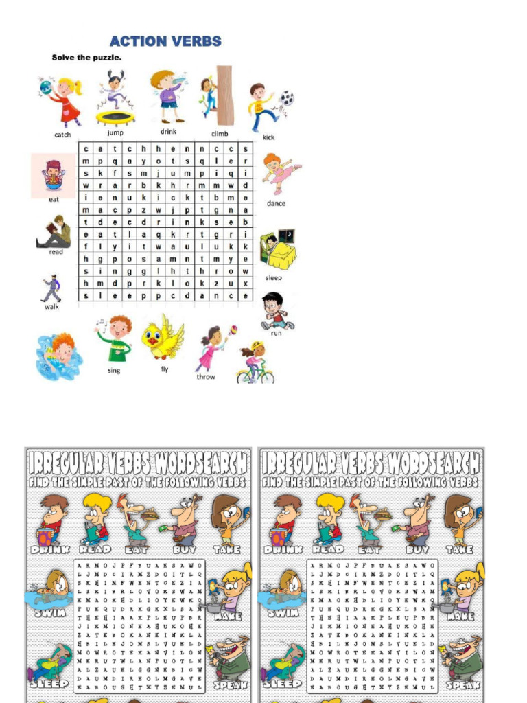 Verbs Wordsearch | PDF