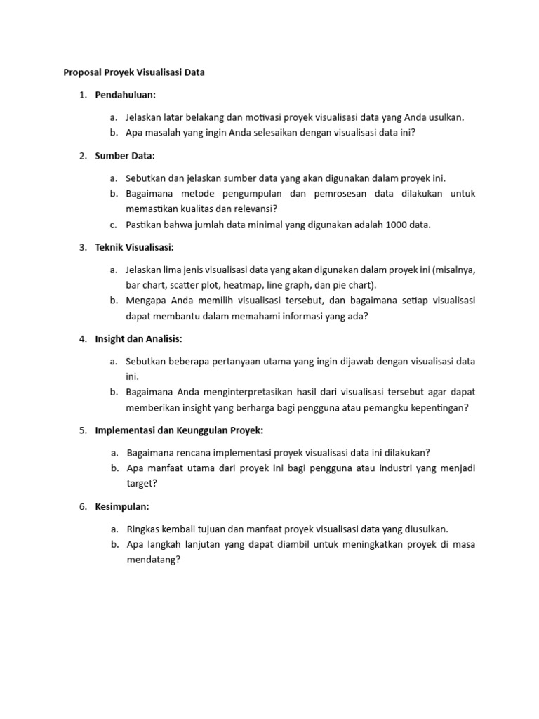 Proposal Proyek Visualisasi Data | PDF