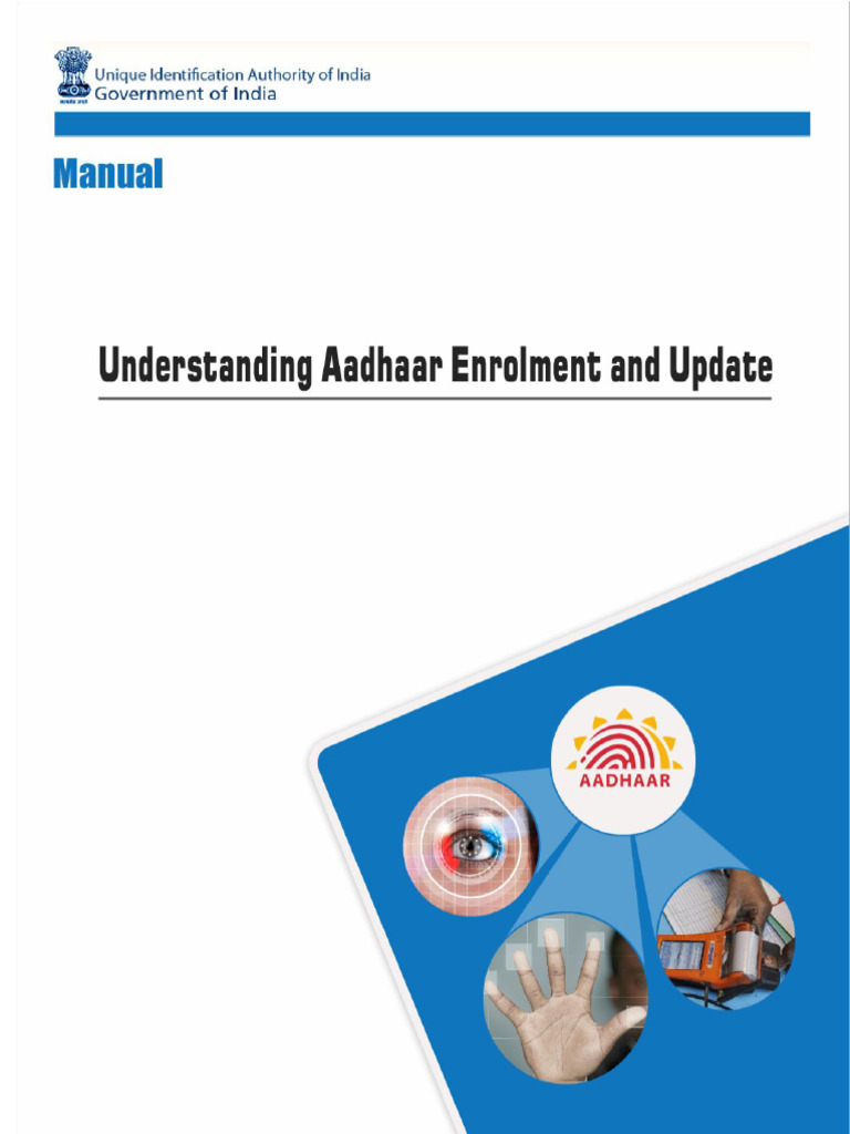English Uidai Enrolment Study Material | PDF | Biometrics | Computing