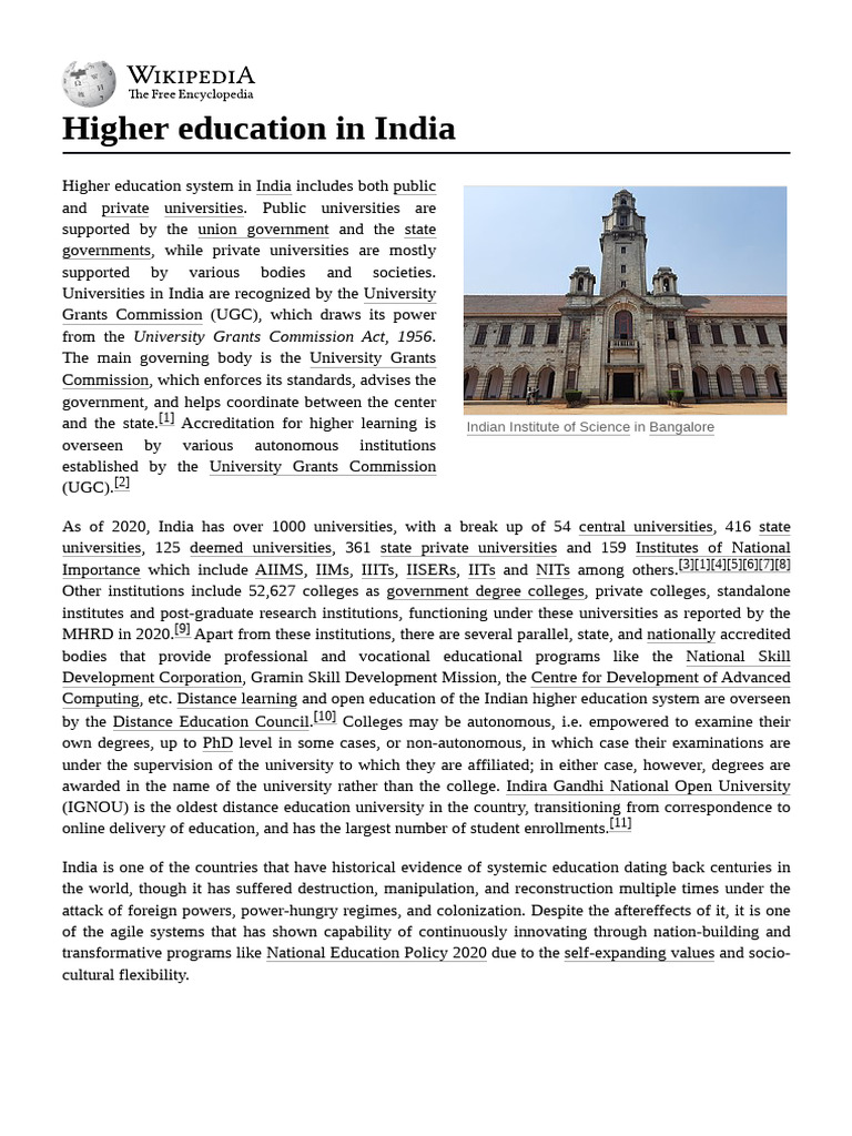 Higher_education_in_India | PDF | Academic Degree | Educational Stages